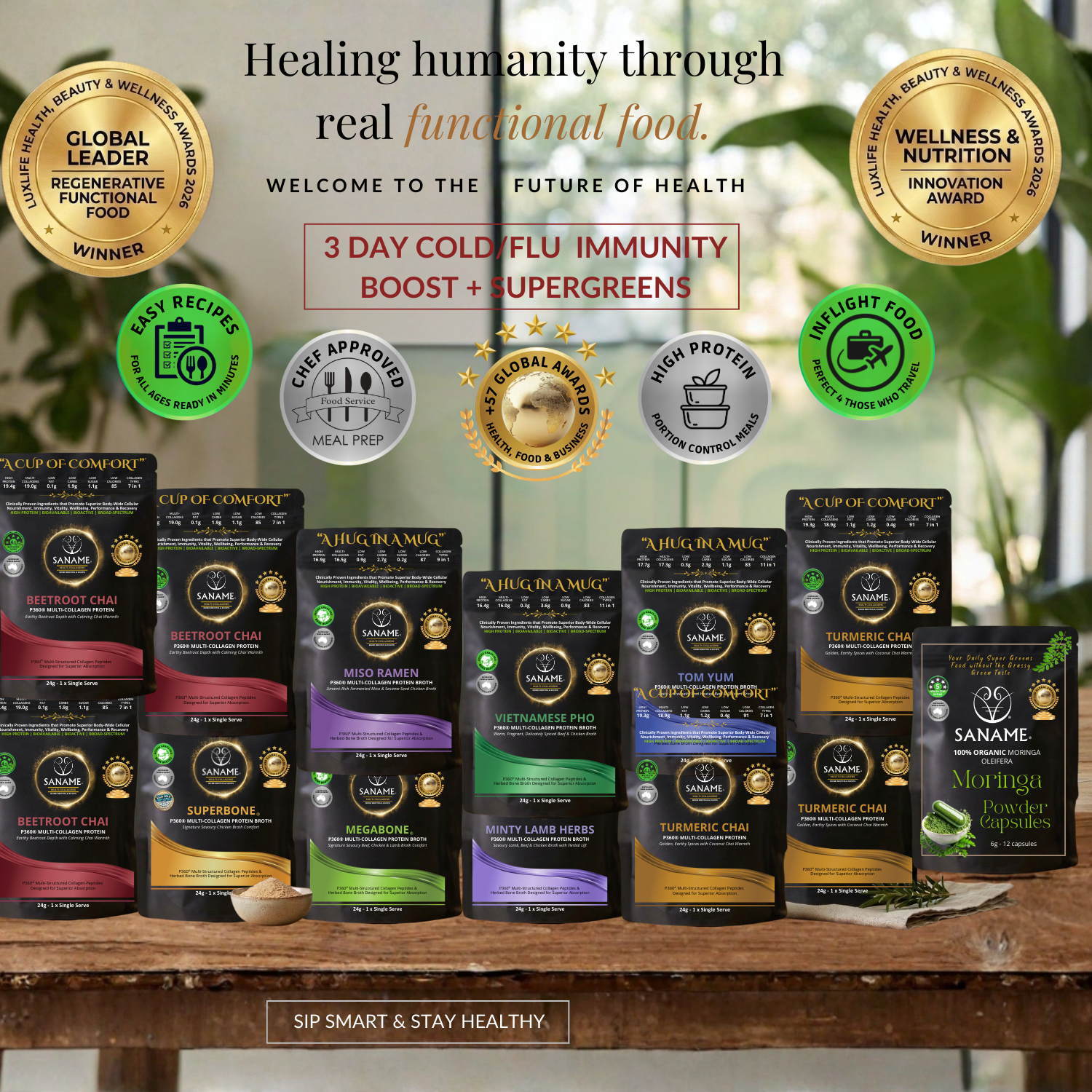3 DAY COLD & FLU IMMUNITY BOOSTER/FAST + SUPERGREENS (12 x Variety P36